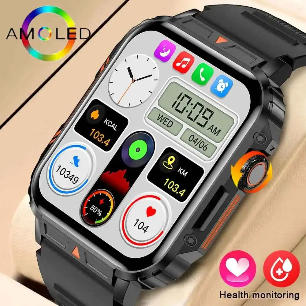 Amoled-Smartwatch-para-homens-e-mulheres-1-95-tela-monitoramento-de-sa ...