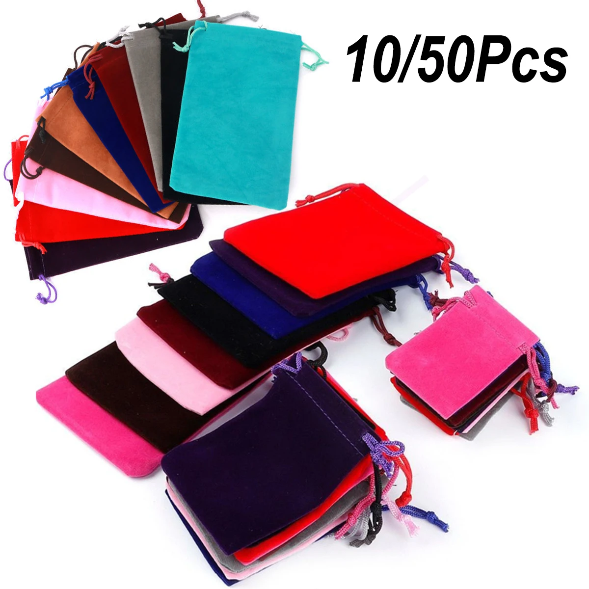 10-50Pcs-Jewelry-Velvet-Packaging-Pouch-Drawstring-Velvet-Display ...