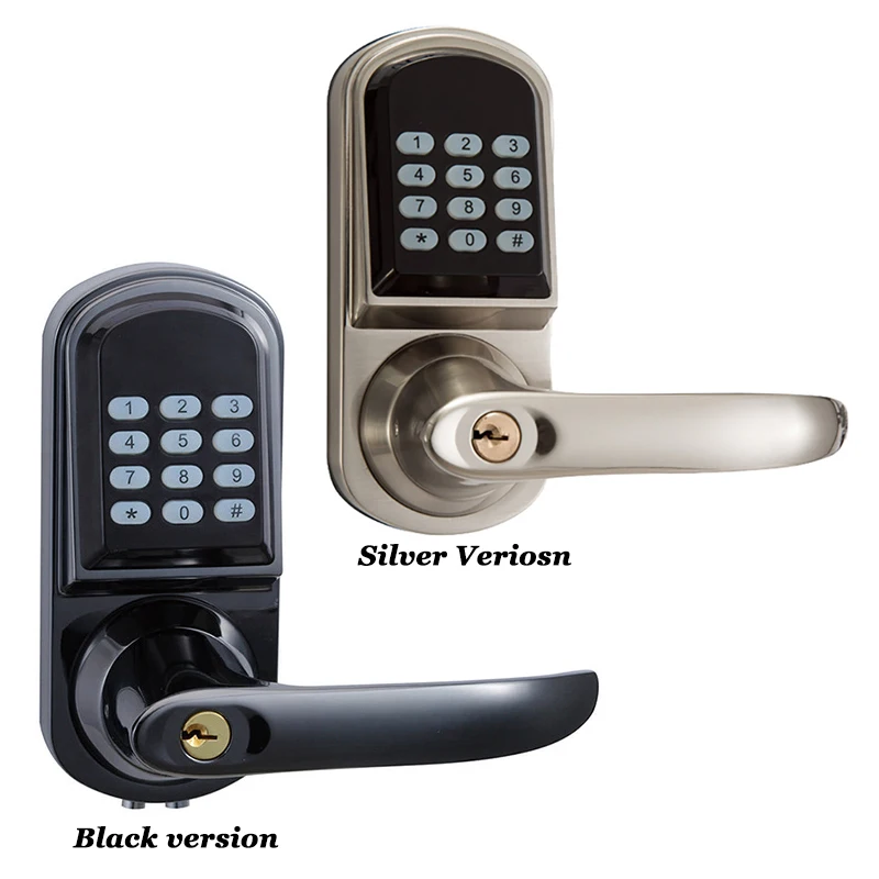 Key-Smart-Wooden-Door-Lock-With-Rubber-Push-Button-Keypad-Electronic ...