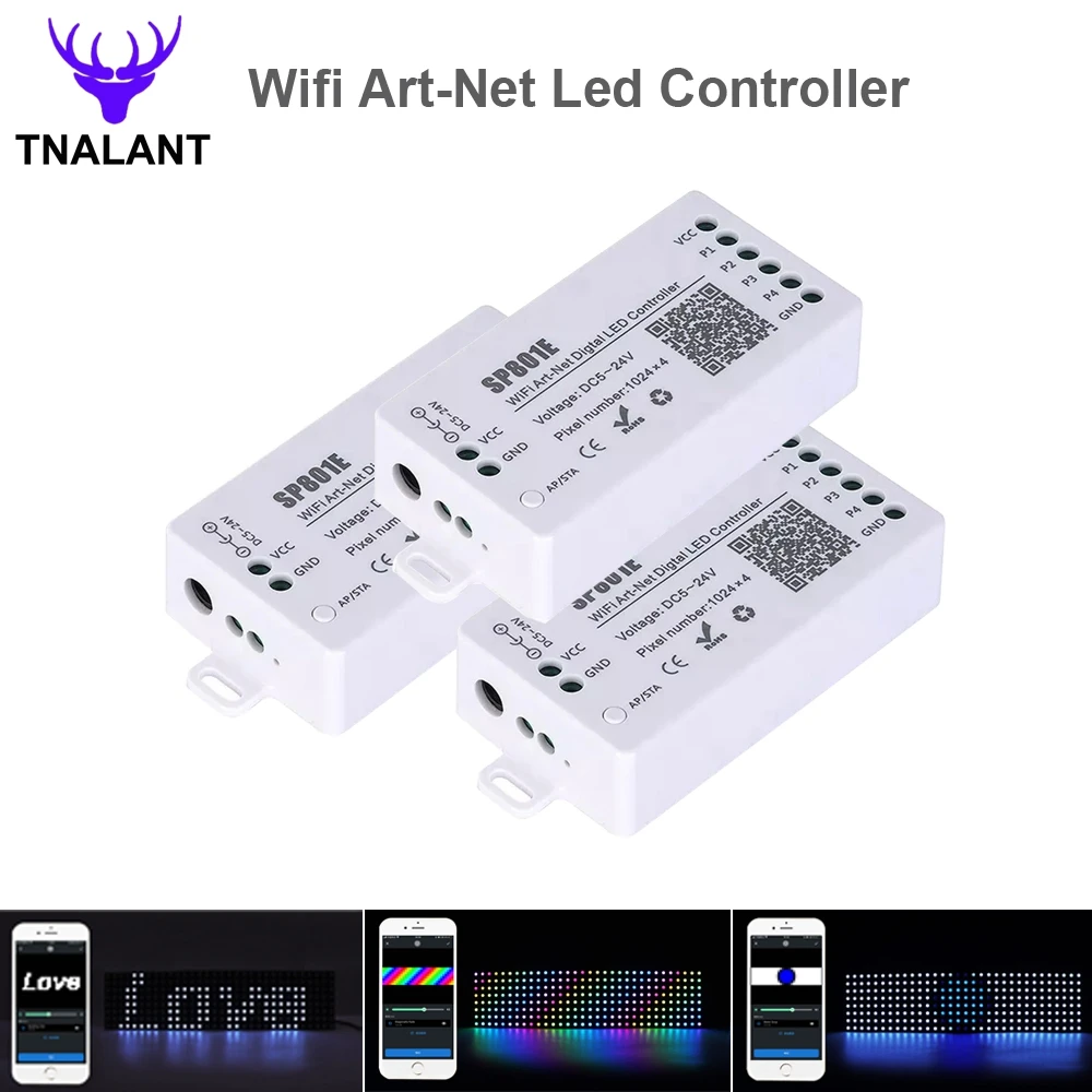 Sp801e Wifi Art-net Led Controller For Ws2812b Ws2811 Light Strip Led Matrix Panel Module ...