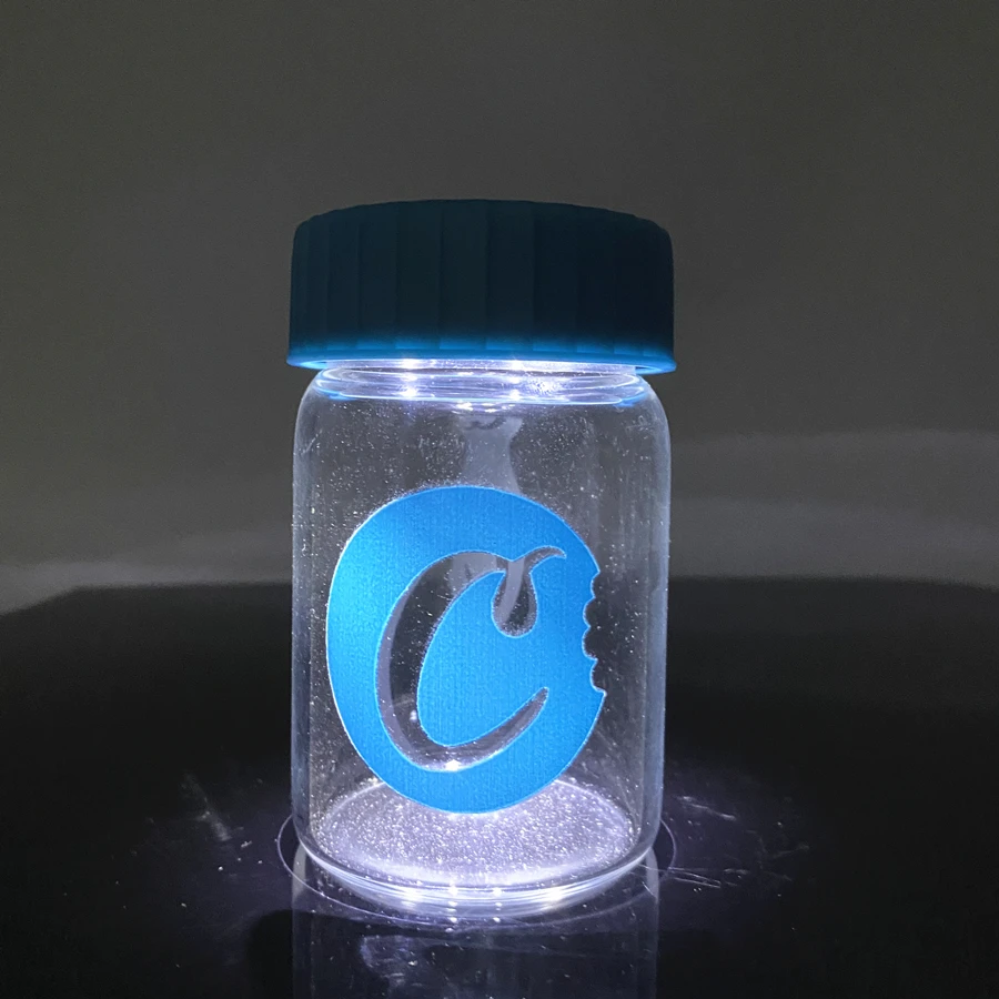 1PC Magnifier Glass Jar with LED Storage Bottle Light-Up Air Tight ...