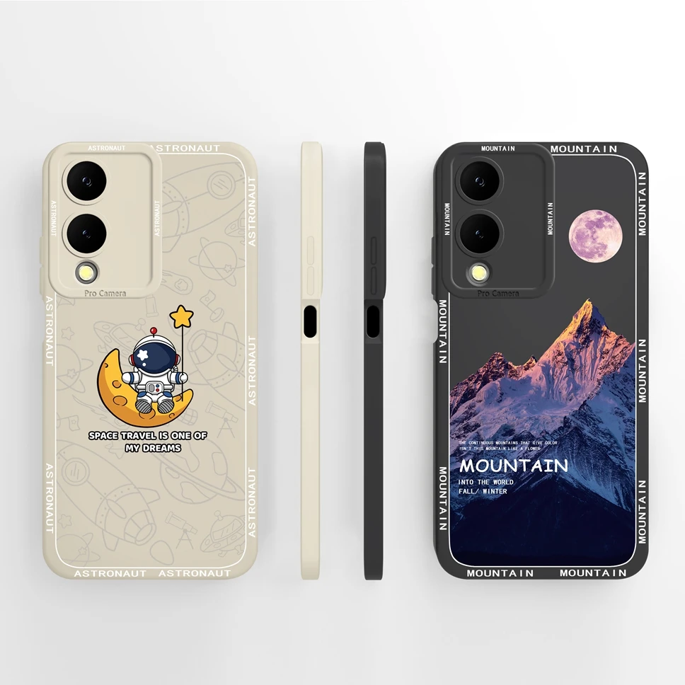 For-Vivo-Y17s-Y28-5G-Phone-Case-Lovely-Astronaut-Shockproof-Silicone ...