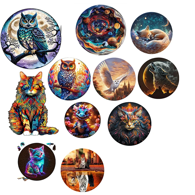150pcs Animal Wooden Puzzle for Adults Children A3 A5 3D Wood DIY ...