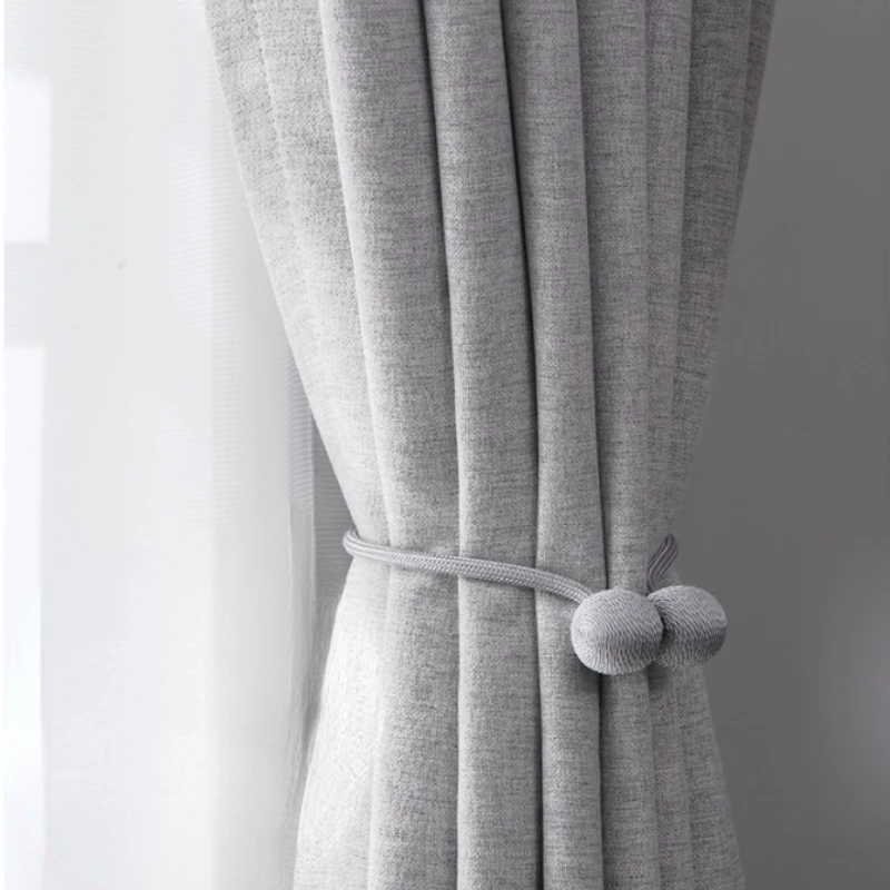 Velvet Hemp Gray Curtains Nordic Minimalist Style High Shading Bedroom ...