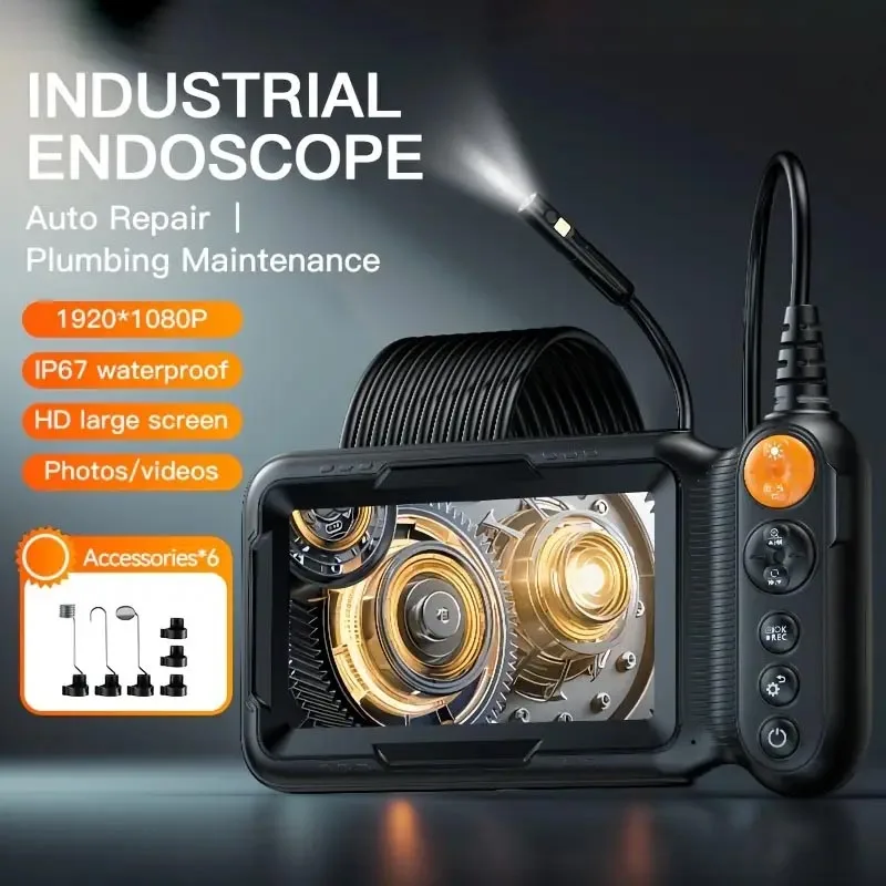 Industrial Endoscope Camera 5.0 " Big Screen 8.5mm Inspection Borescope ...