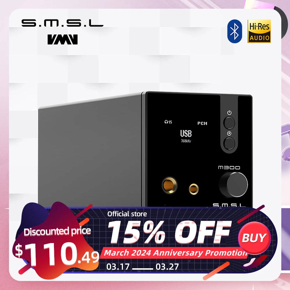 SMSL M300SE Audio DAC & Headphone AMP M300 SE MQA CS43131*2 Blutetooth ...
