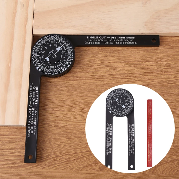 Woodworking Scale Mitre Saw Protractor Angle Level With Marking Pencil ...
