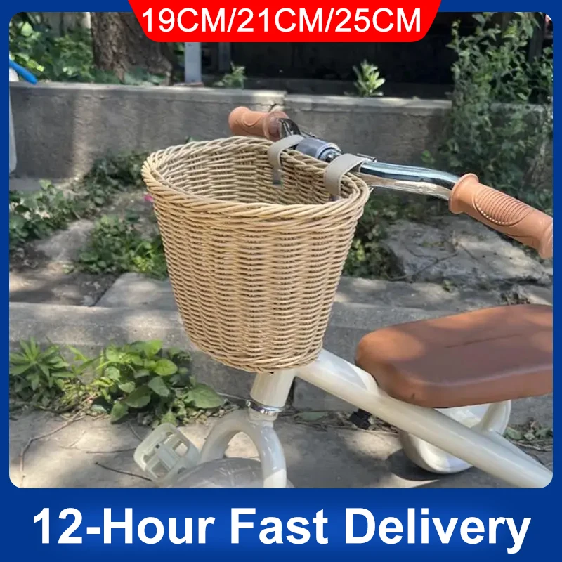 Bicycle-Front-Basket-Handmade-Woven-Rattan-Bikes-Basket-Front-Handle ...