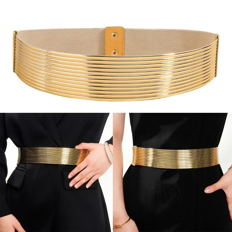 Gold Waist Belt Ladies Fashion Golden Buttoning Belt Dress Shirt Tight ...