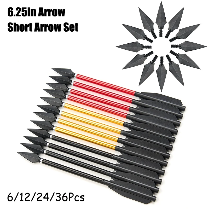 Black Arrow For 6.25" Crossbow Arrow, Archery Short Arrow Set, Outdoor ...