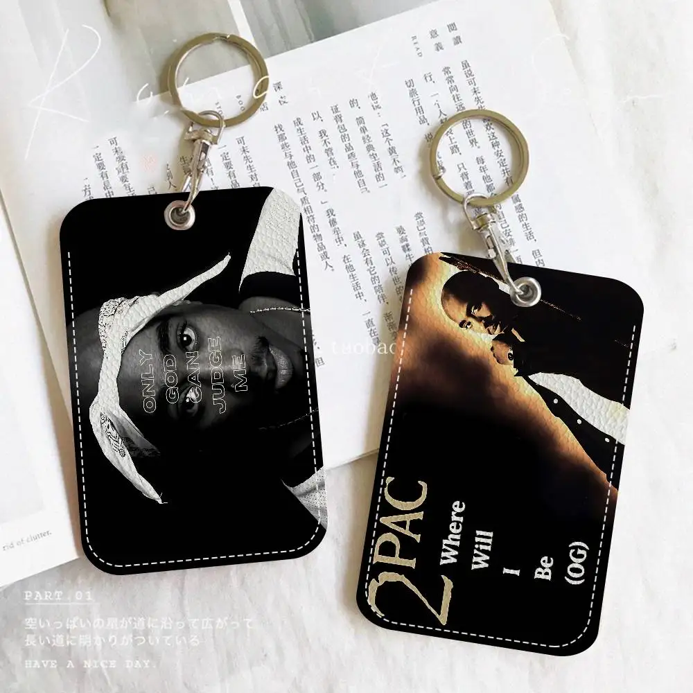 Classic Rapper T-Tupac 2-2pac 1Pc PU Leather Card Holder Keychain Key ...