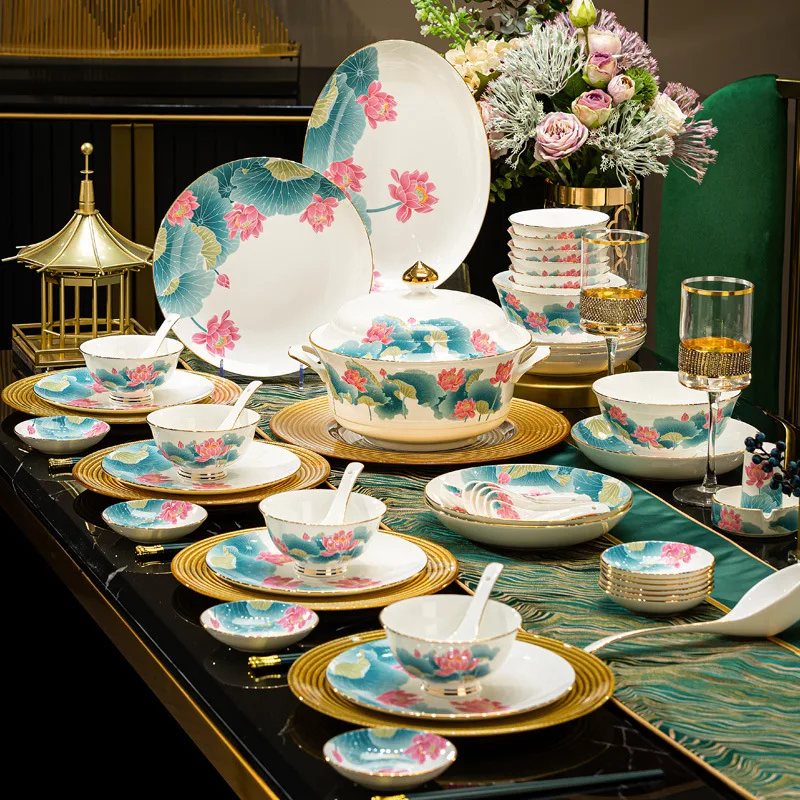 68-Pcs-Chinese-Style-Bone-China-Tableware-Sets-Food-Bowl-Sushi-Dishes ...