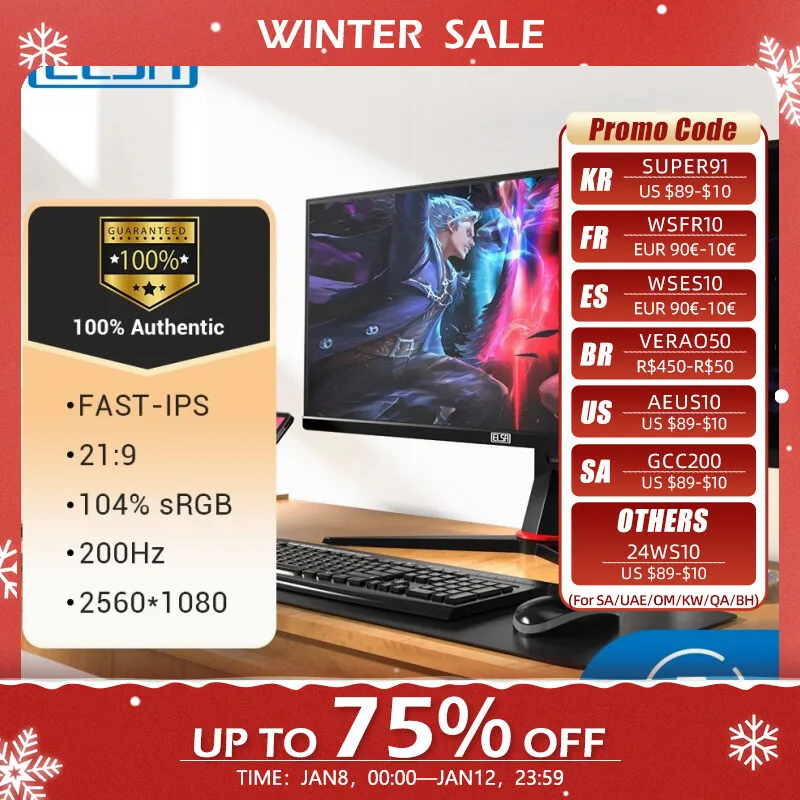 Monitor-de-juegos-de-30-pulgadas-ELSA-IPS-200Hz-1ms-2560x1080-para ...