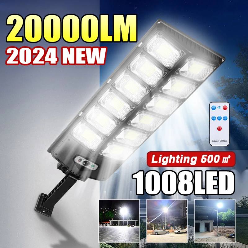 20000LM-10008LED-Solar-Outdoor-Lights-with-Motion-Sensor-Wall-Light ...