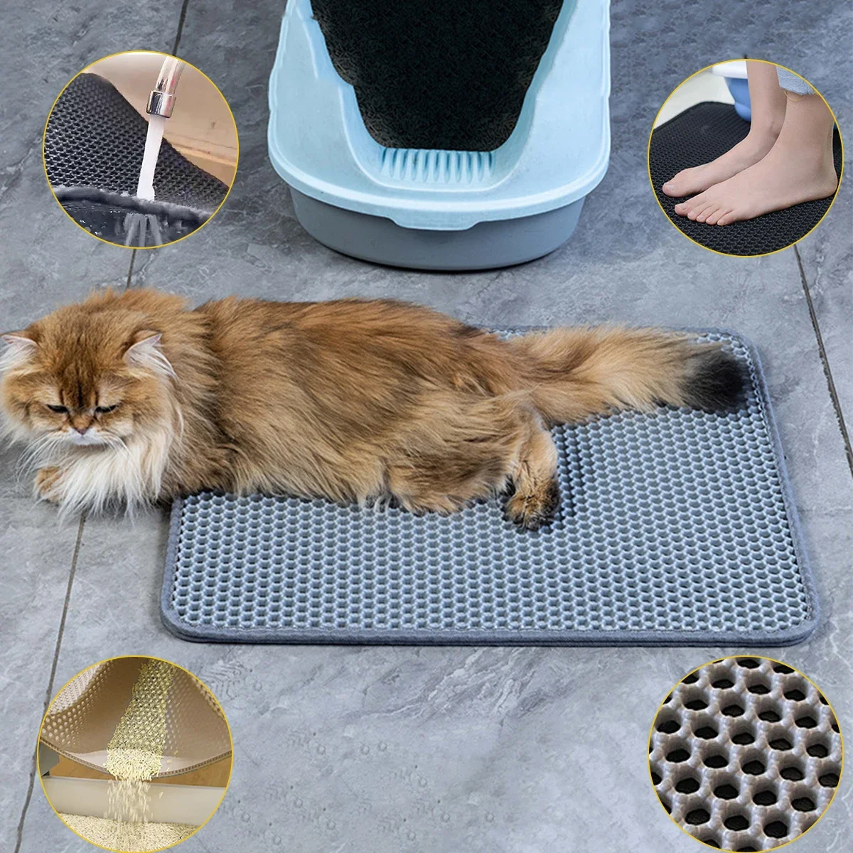 Pet-Cat-Litter-Mat-Waterproof-Double-Layer-EVA-Foldable-Cat-Litter ...