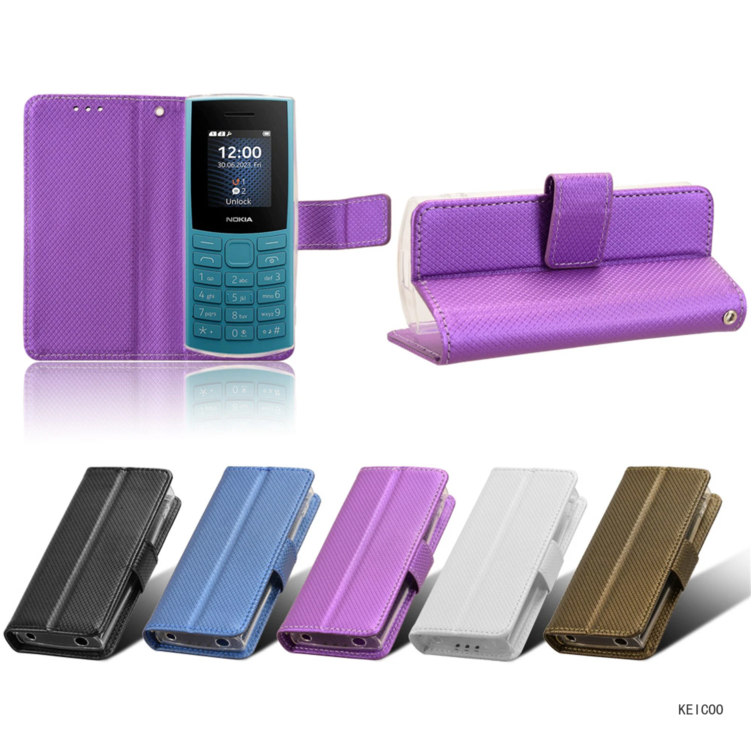Diamond-Pattern-Leather-Cover-For-Nokia-C210-C110-C300-105-4G-2G-2023 ...