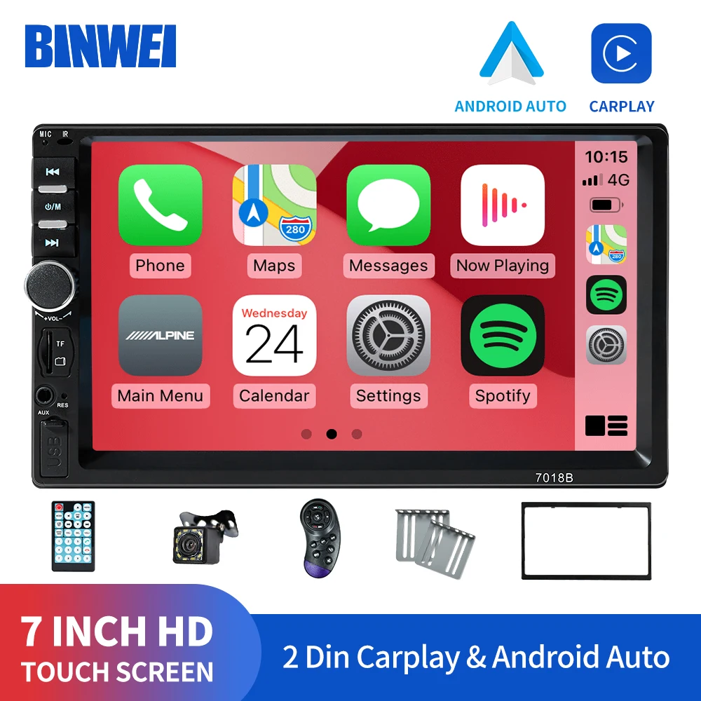 Binwei 2 Din Carplay Multimedia Player Car Radio Hd Autoradio Touch ...