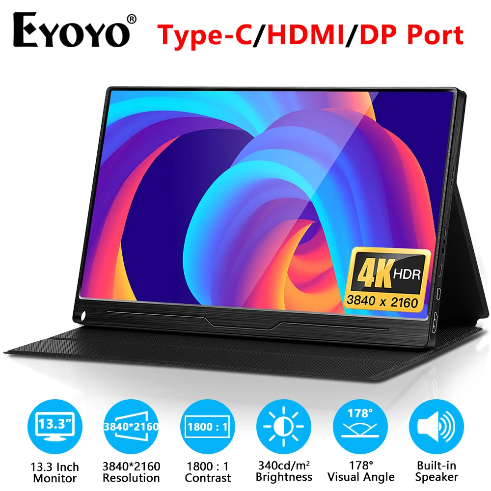 Eyoyo 12.5" 13.3" 15.6" Type C Usb C Hdmi Dp 1080p 4k Ultrathin ...