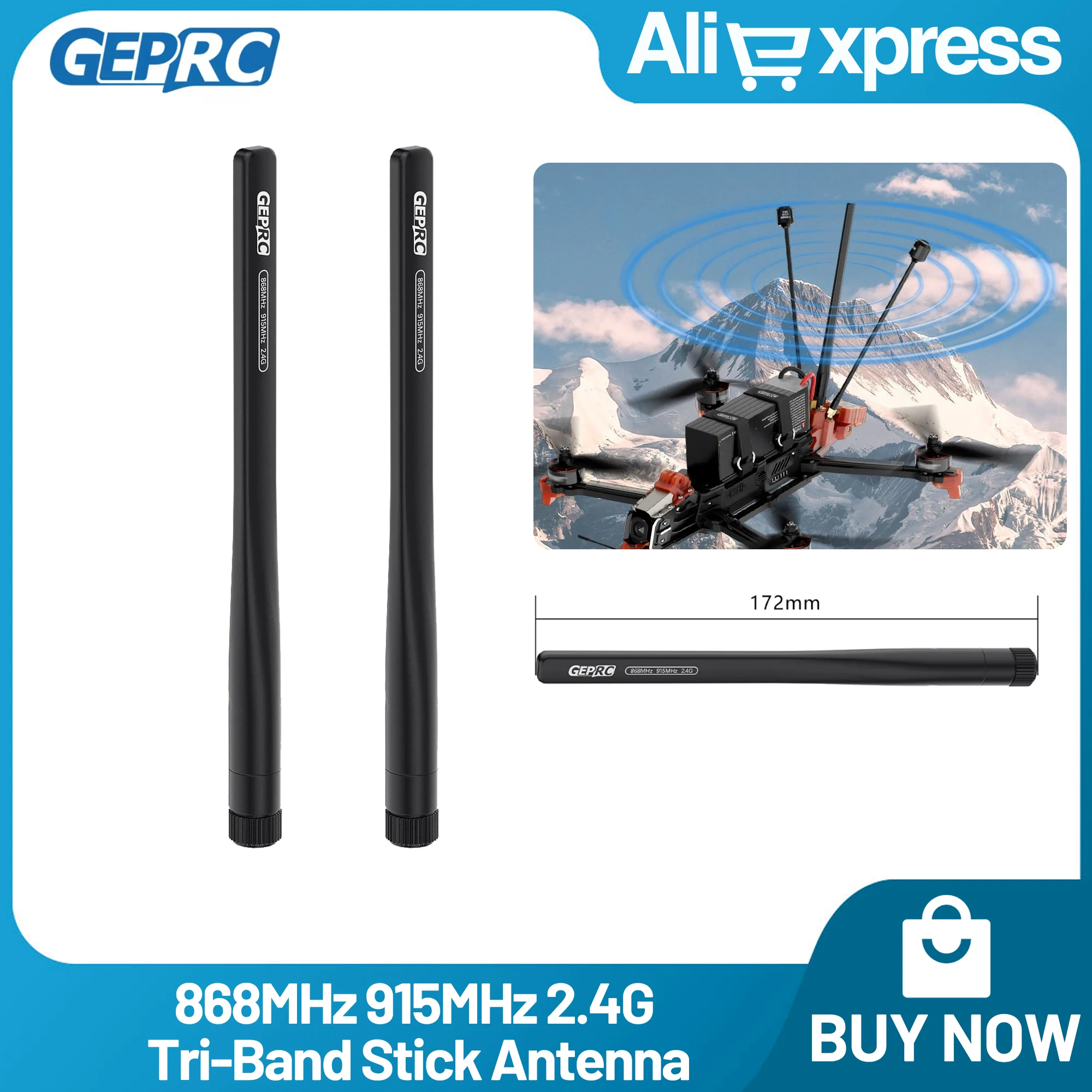 1PCS/2PCS GEPRC 868MHz/915MHz 2.4G Tri-Band Stick Antenna High ...
