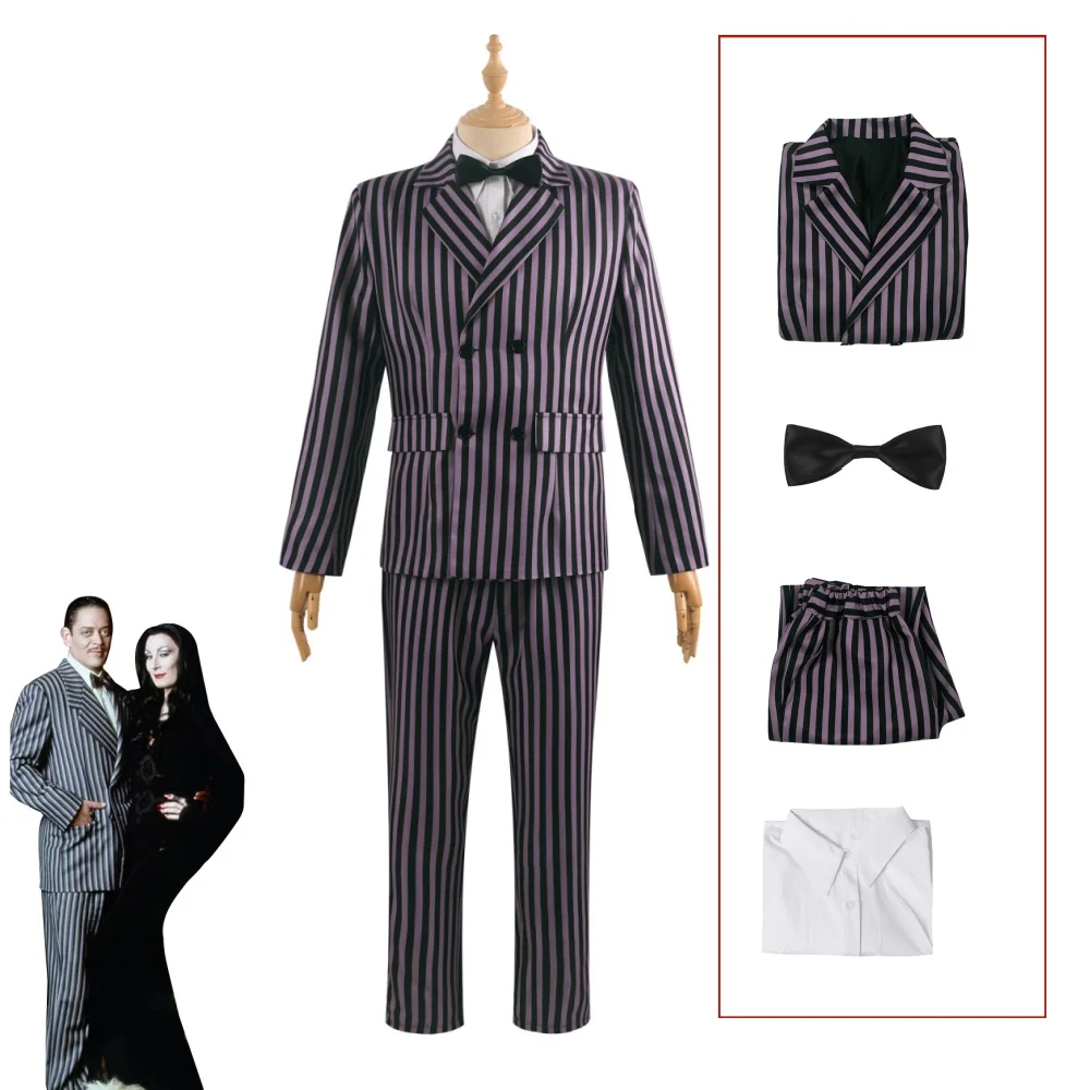 Disfraz Wednesday Addams Morticia, traje de manga larga para hombre ...