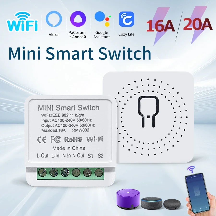 16-20A-Wifi-Smart-Switch-Alexa-Google-Home-Alice-2-way-DIY-Mini ...