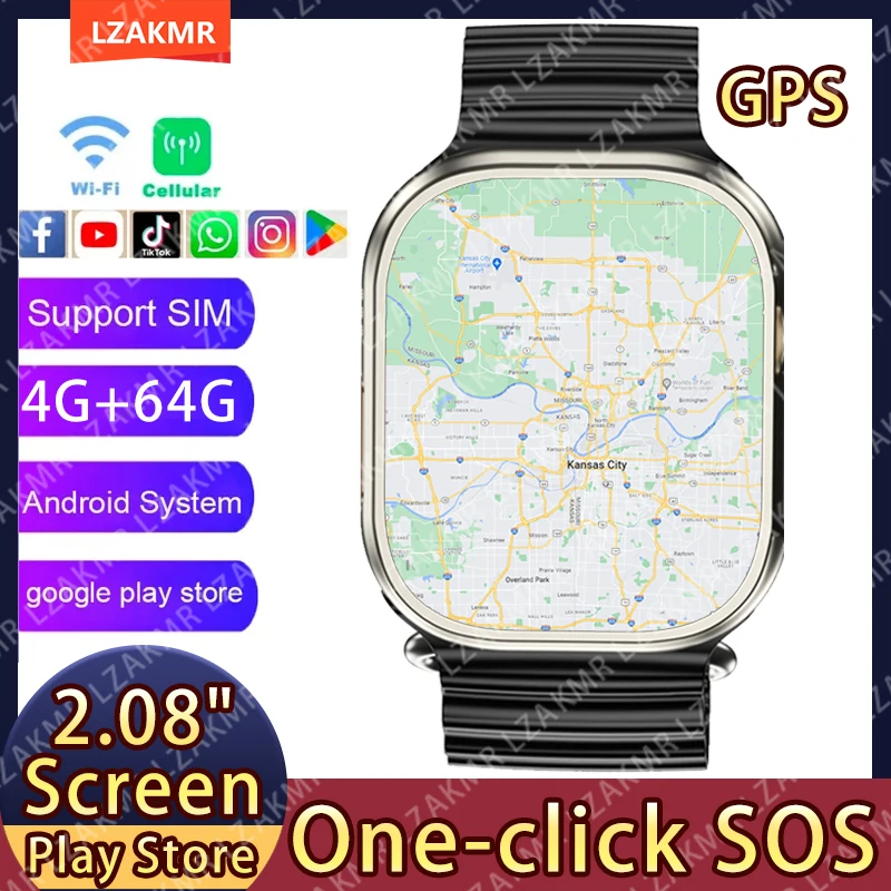 Android-OS-Smartwatch-masculino-Mapas-GPS-Cart-o-SIM-Google-Play-Passometer-YouTube-One-Click ...