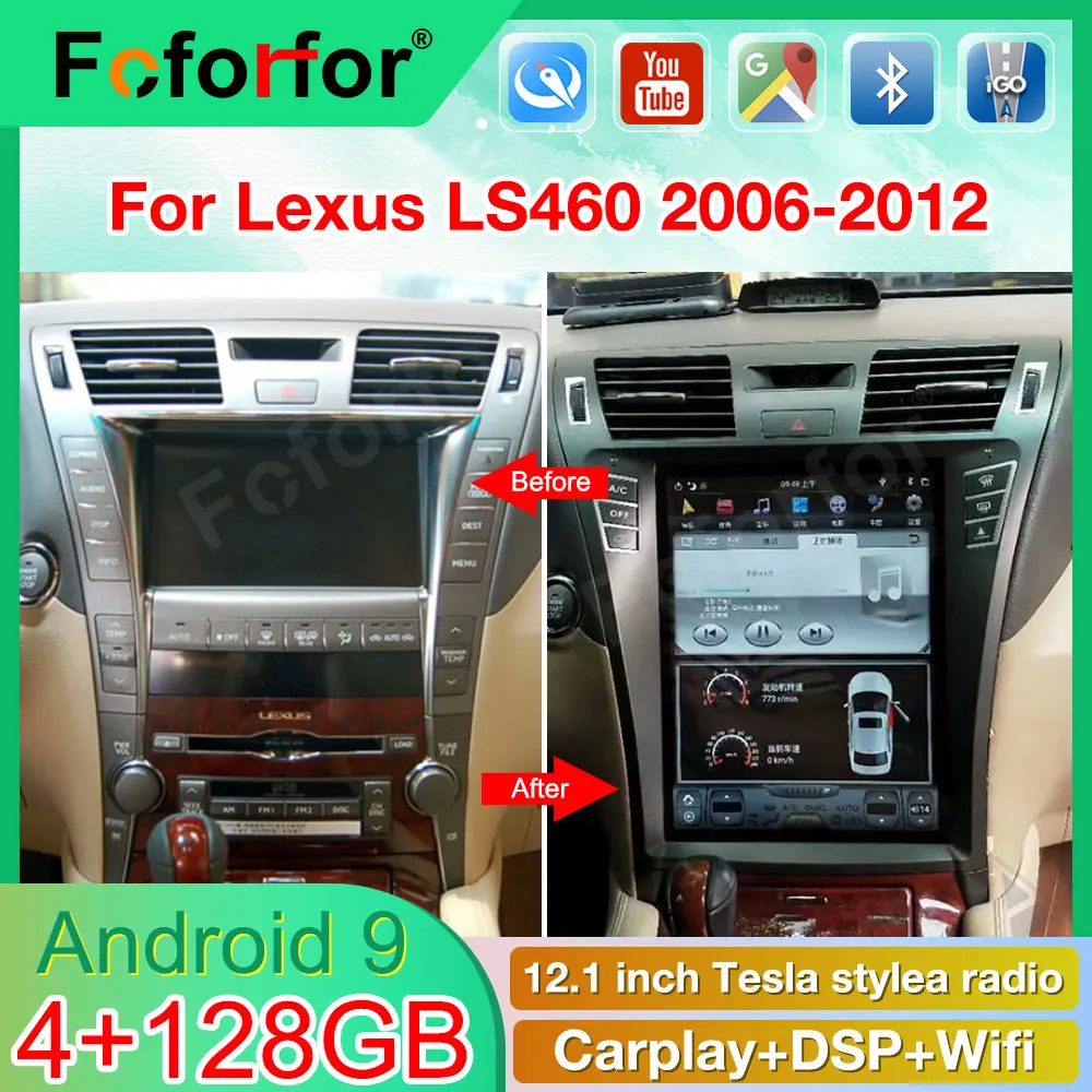 Tesla-Style-Android-9-0-4-128G-For-Lexus-LS460-2006-2012-Multimedia ...
