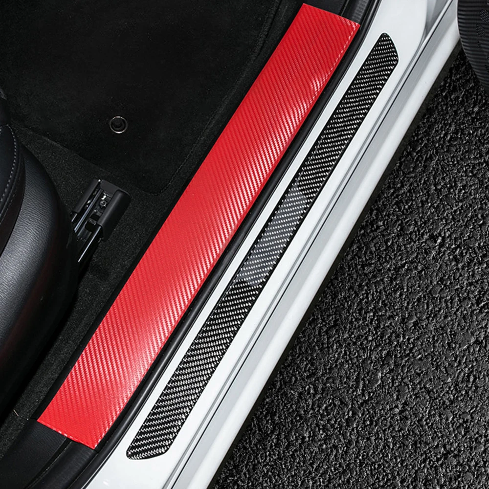 4pcs-Car-Door-Carbon-Fiber-Sill-Scuff-Plates-Guard-Tuning-Bumper ...