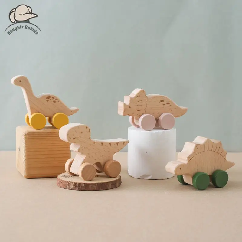 Baby-Wooden-Beech-Car-BPA-Free-Cartoon-Dinosaur-Trolley-Baby-Toy-Scene ...