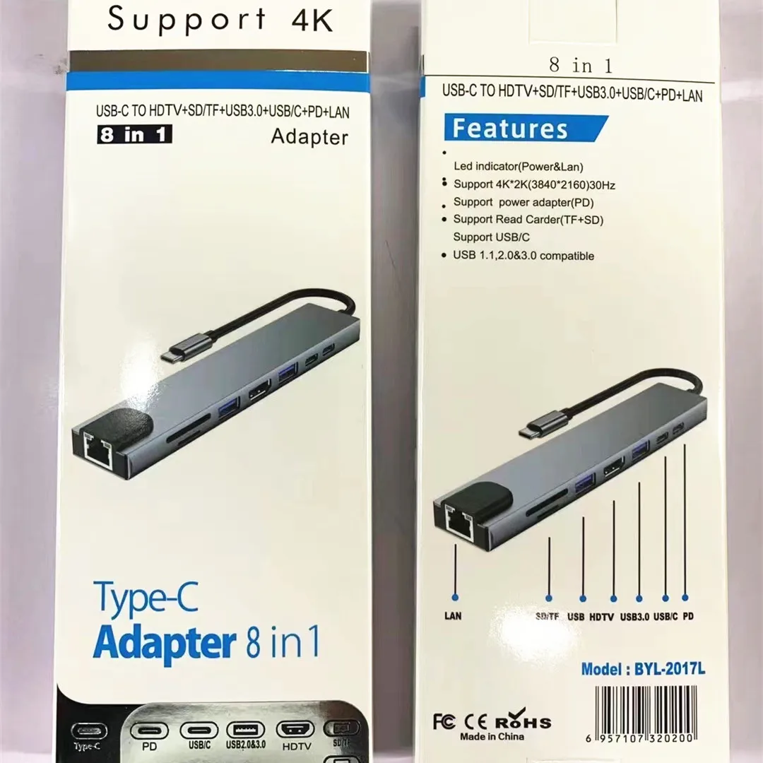 Type-C-to-RJ45-Lan-Ethernet-4K-HDMI-compatible-USB-3-0-C-Dock-Adapter ...