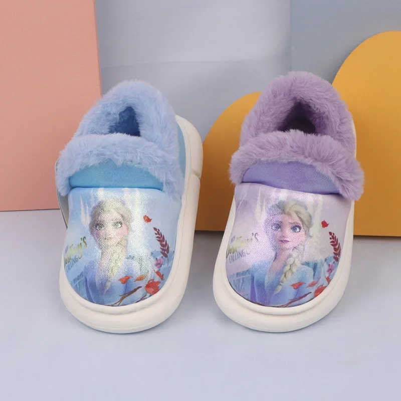 Disney-Cartoon-Frozen-Princess-Elsa-Children-s-Plush-Slippers-Soft-Non ...