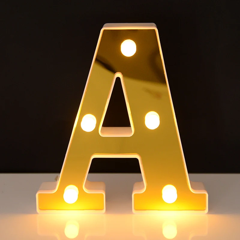 Gold Light Letters Decoration | Letters Lights Party - Party & Holiday ...