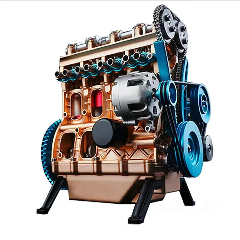 Educational-4-Cylinder-Car-Engine-Kit-Metal-Art-DIY-Assembly-Model-for ...