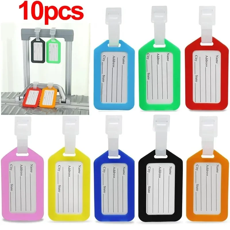 1-10pcs-Luggage-Tag-Boarding-Shipping-Plastic-Baggage-Tags-Travel ...