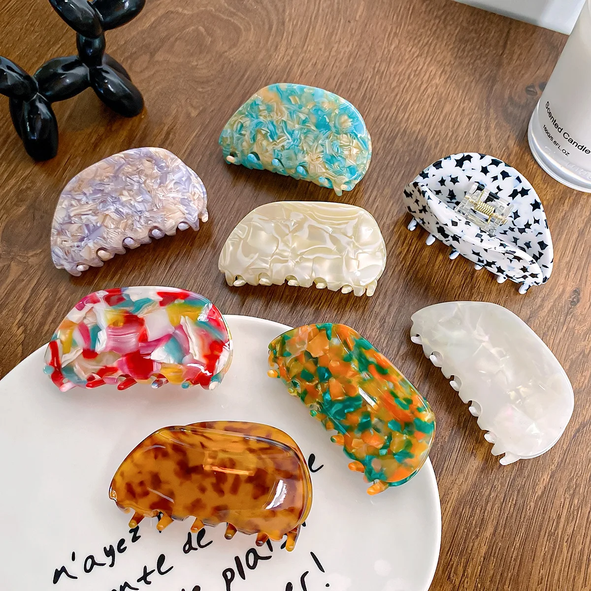 Special-shaped-Hair-Grip-Simple-Semicircular-Acetic-Acid-Gripper-Hair ...