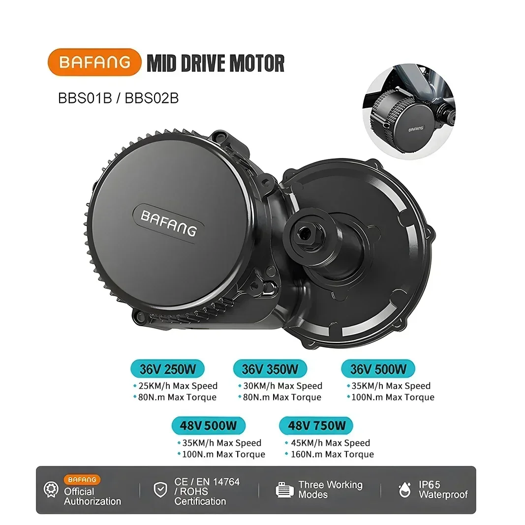 BAFANG-BBS02B-BBS01B-Ebike-Mid-Drive-Motor-Kit-750W-500W-350W-250W-52V ...