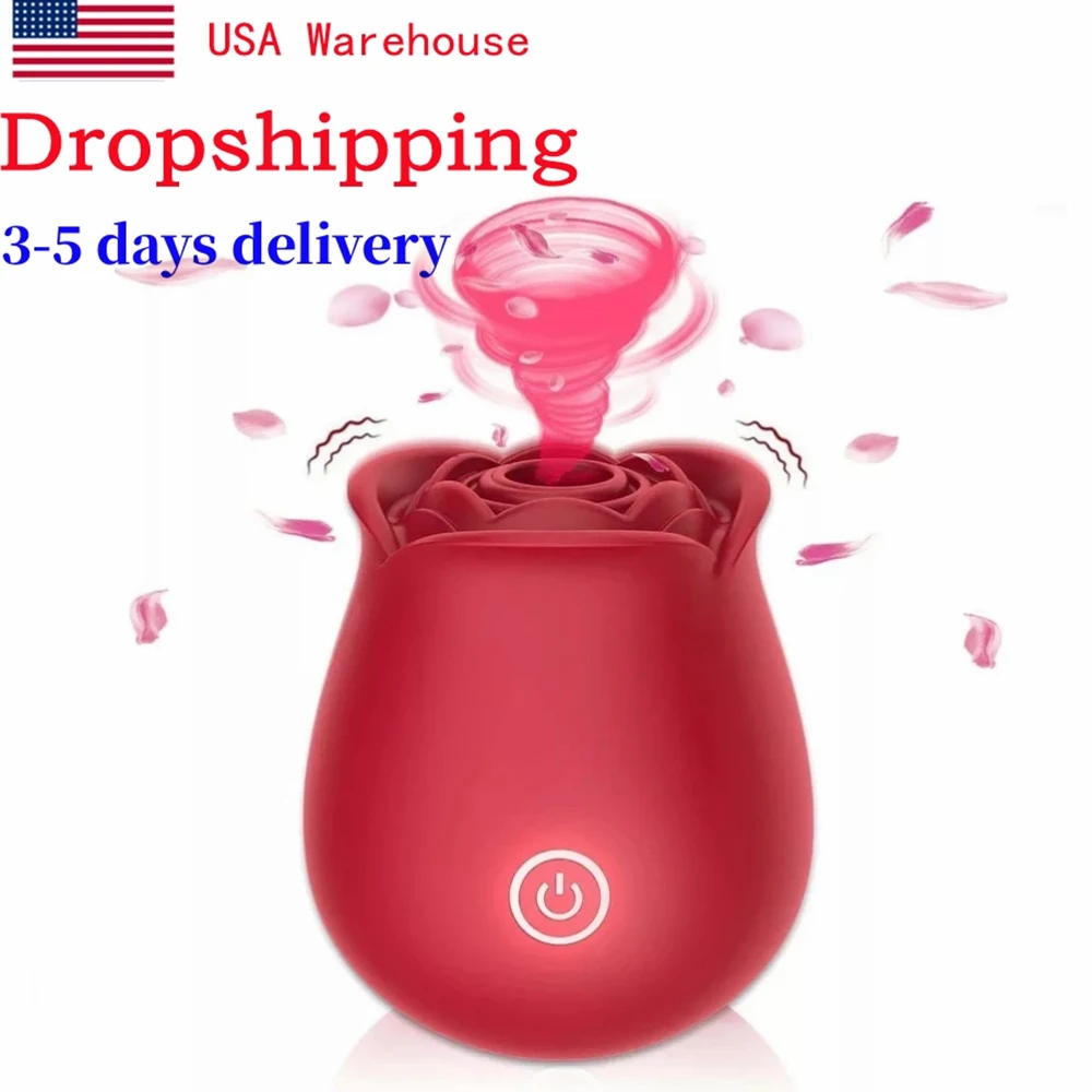 Dropshipping From Us Warehouse Rose Sucking Licking Vibrator Massagers ...