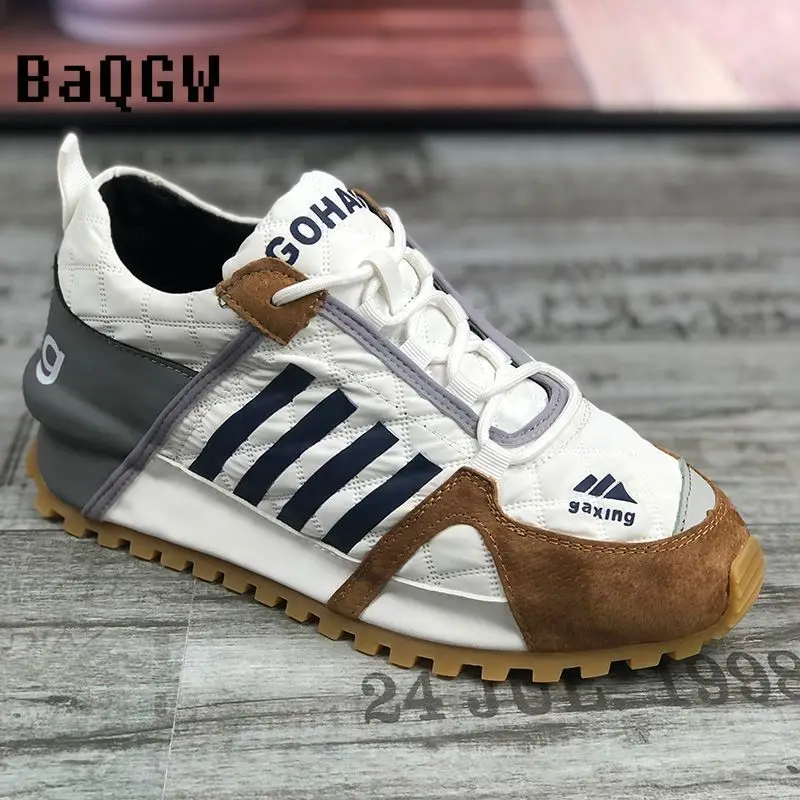 Striped-Design-Men-Women-Chunky-Sneakers-Fashion-Casual-Leather-Fabric ...