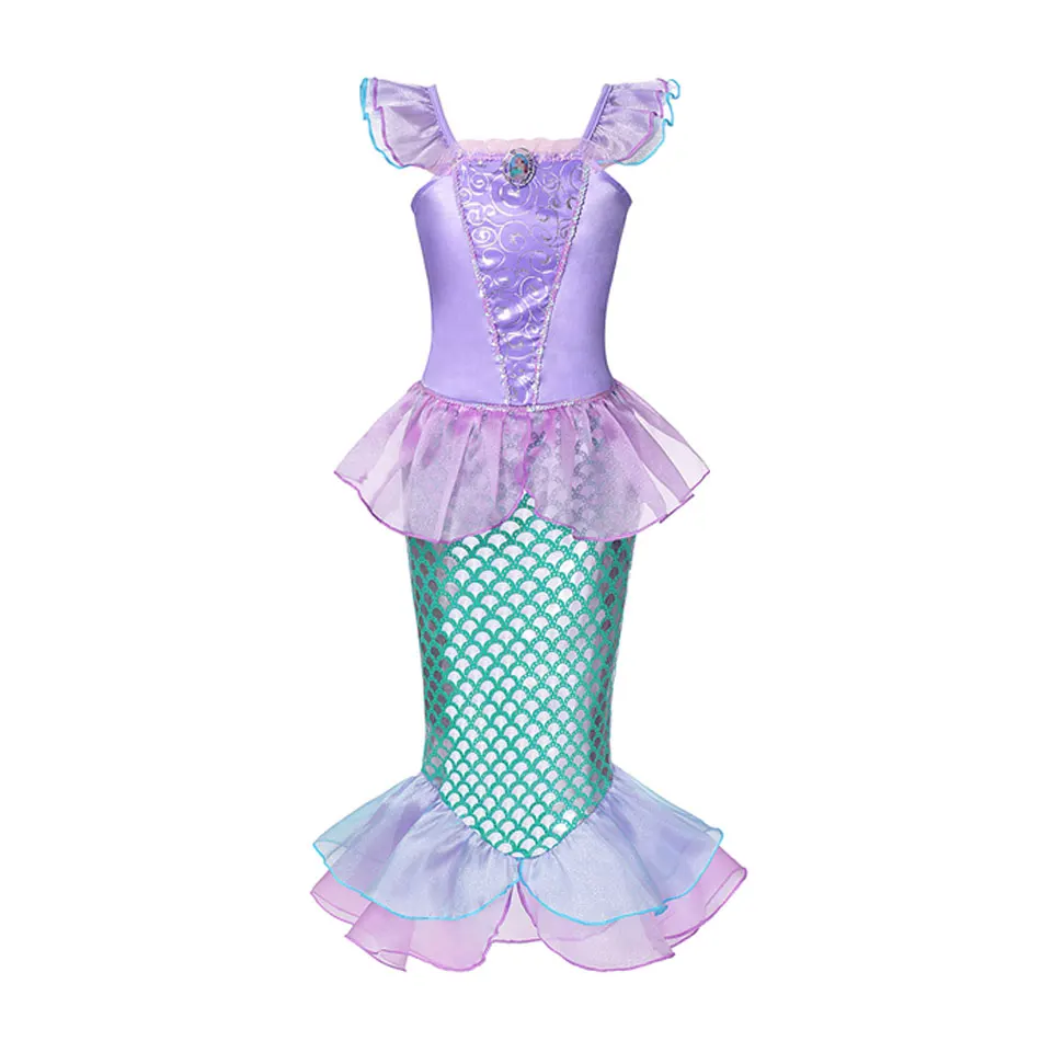 Vestido de la Sirenita Ariel para niña, conjunto de disfraz de sirena ...