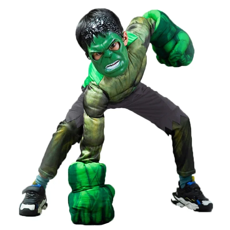 Traje-muscular-de-superh-roe-para-ni-os-disfraz-de-Hulk-con-guantes ...
