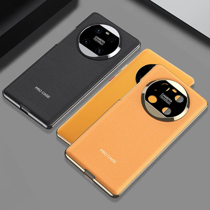 Luxury-Plating-Curved-Leather-Case-For-Huawei-Mate-40-Pro-Shockproof ...