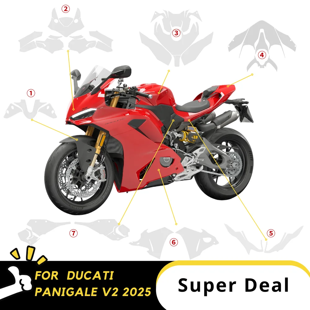 Film de Protection en TPU PPF pour Ducati PANIGALE V2 2025, Protection ...