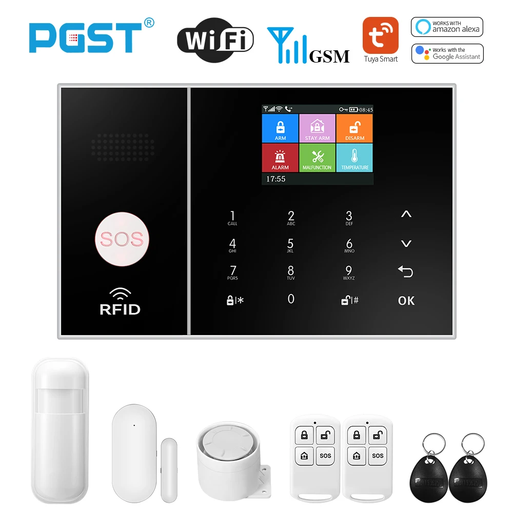 PGST-Smart-Life-Alarm-System-for-Home-WIFI-GSM-Security-Alarm-Host-with ...