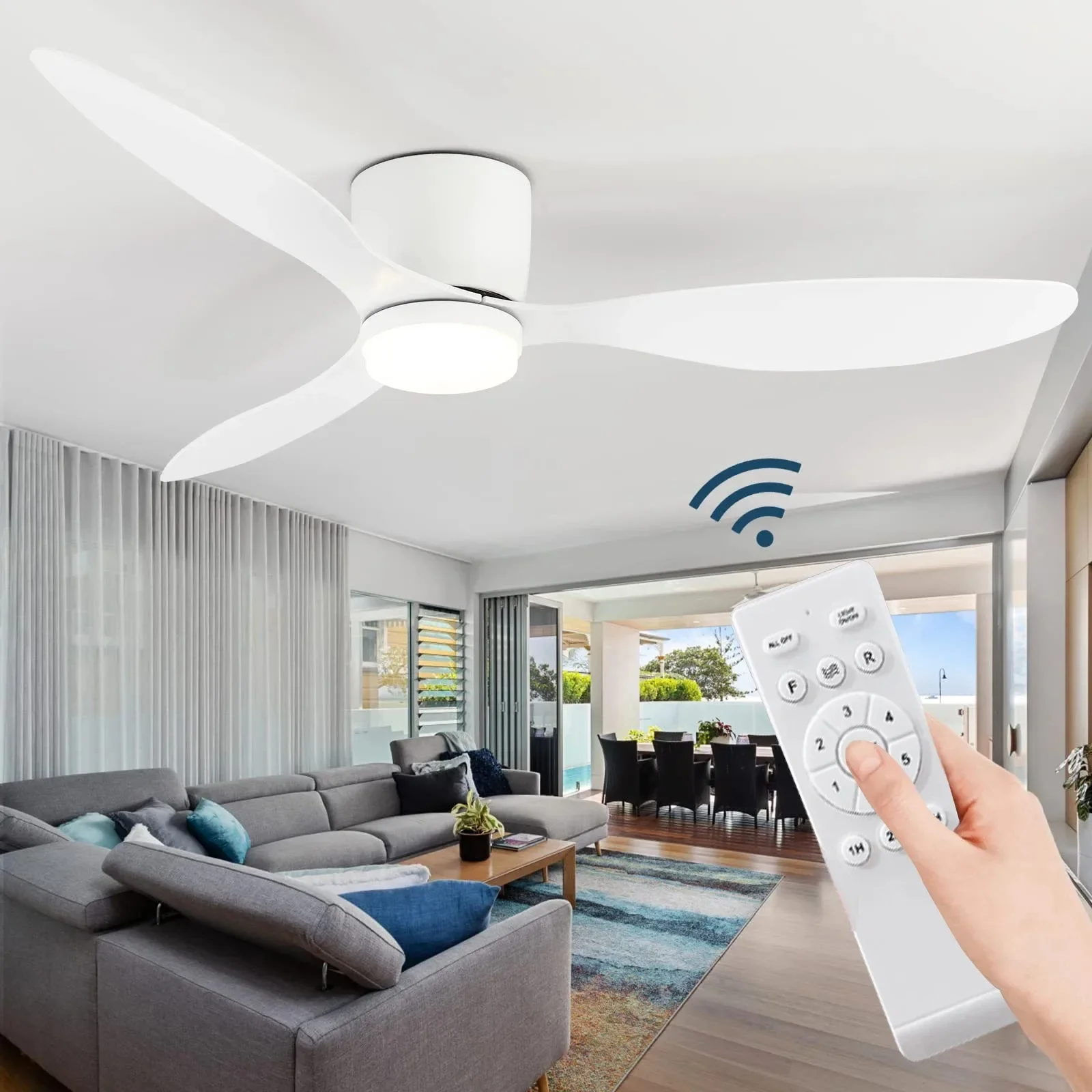 42-Inch-52-Low-Floor-Ceiling-Fans-52-Remote-Control-Cooling-Fans-Lamp ...