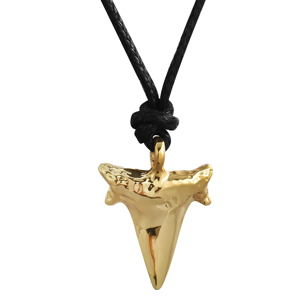 Fashion-Gold-Plated-Shark-Tooth-Pendant-Summer-Beach-Surfing-Men-s ...