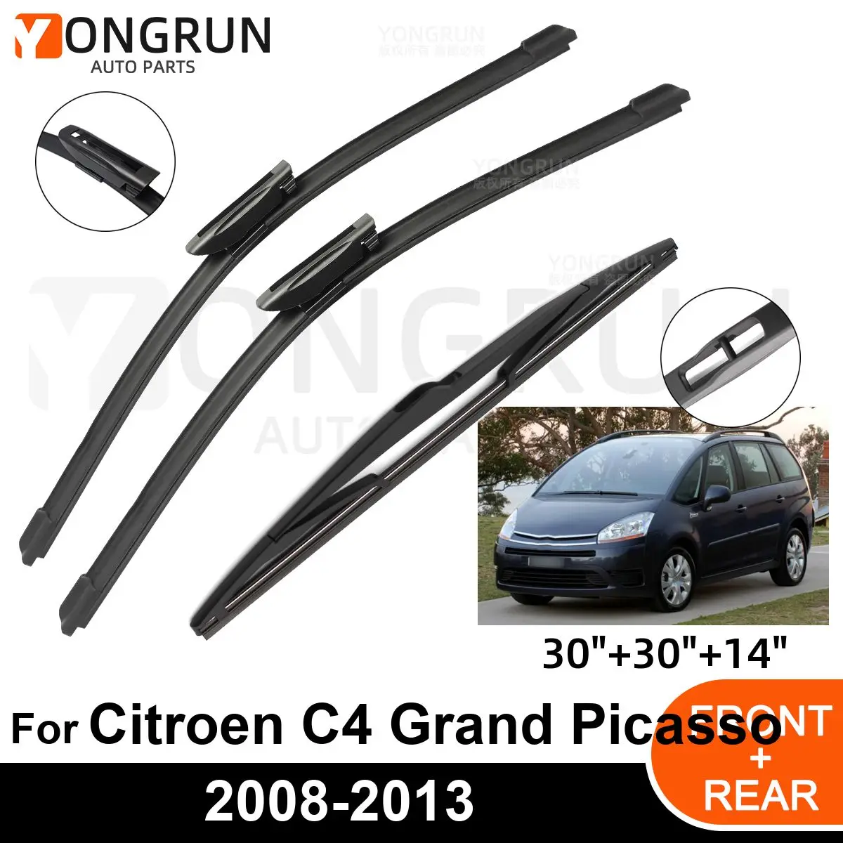 Car Windshield Windscreen Front Rear Wiper Blade Rubber Accessories For ...