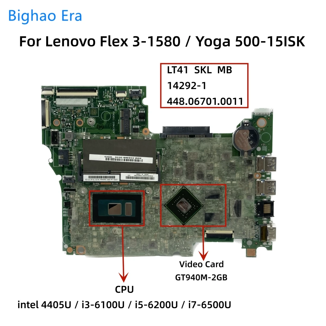 For-Lenovo-Flex-3-1580-Yoga-500-15ISK-Laptop-Motherboard-With-4405U-i3 ...