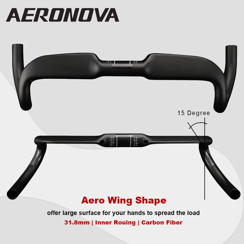 Gravel handlebar,Carbon Drop Speed Handle Bar 31.8 Inner Routing Aero ...