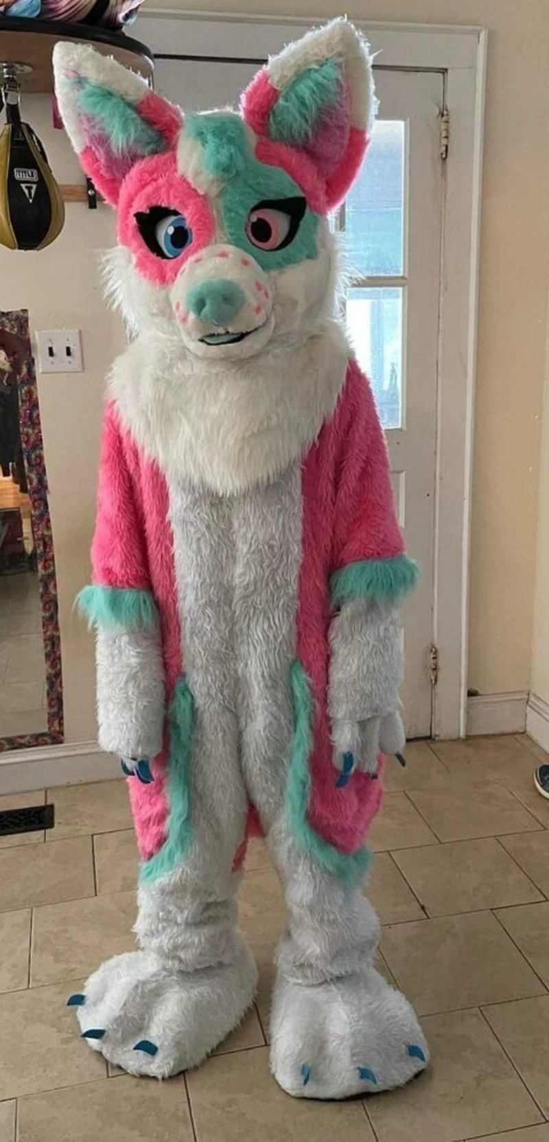 Long Fur Husky Dog Fox Mascot Costume Fursuit L/xl Halloween Cosplay ...