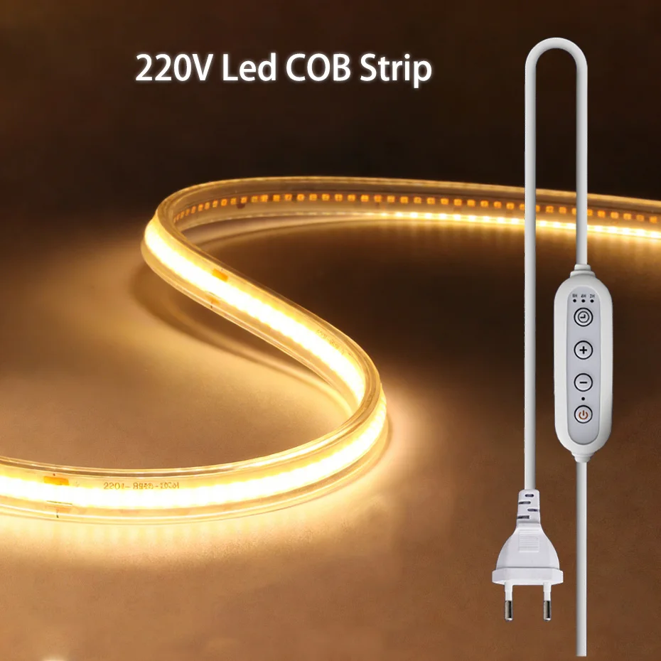 Ultra-Bright 220V COB LED Strip Light 288LEDs/m IP65 Waterproof ...